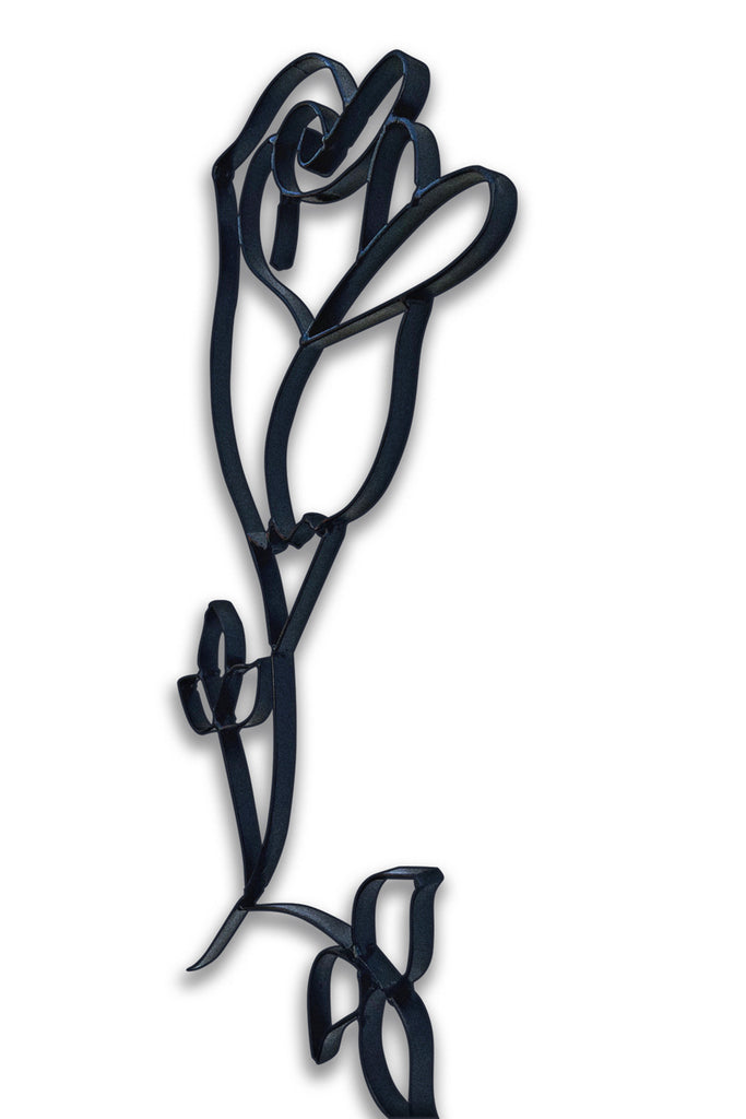 Rose Metal Art and Wall Décor, Rose Flower with Leaves – All Metal Art Shop